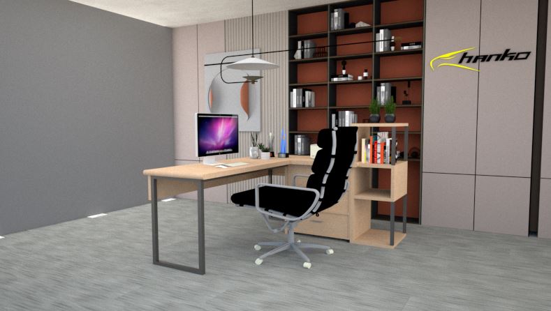 Meja Kantor Set Laci Custom Hanko - Meja Jakarta