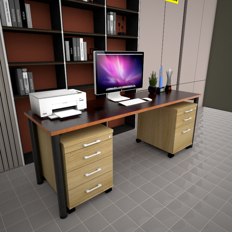 Meja Kantor Set Laci Custom - Meja Jakarta